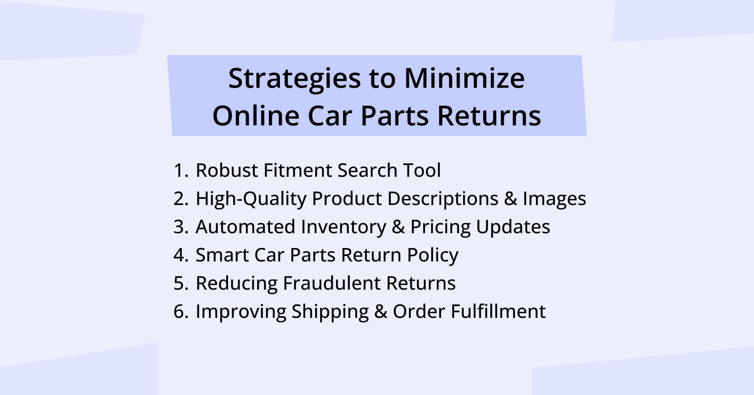 How to Minimize Online Car Parts Returns